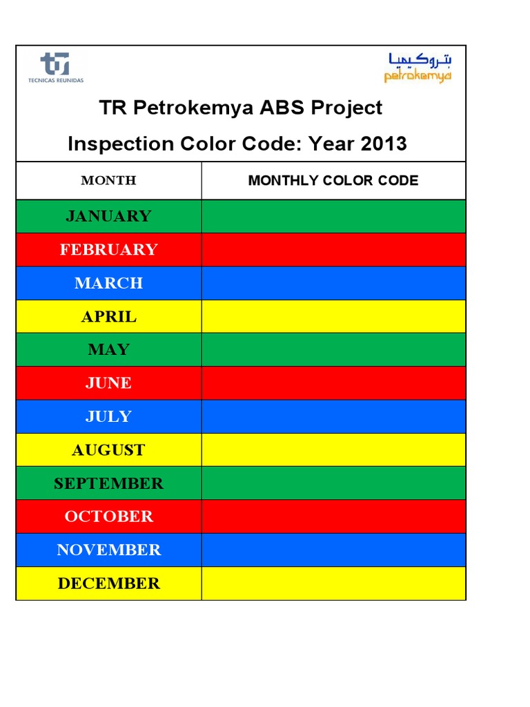 Monthly Color Code | PDF