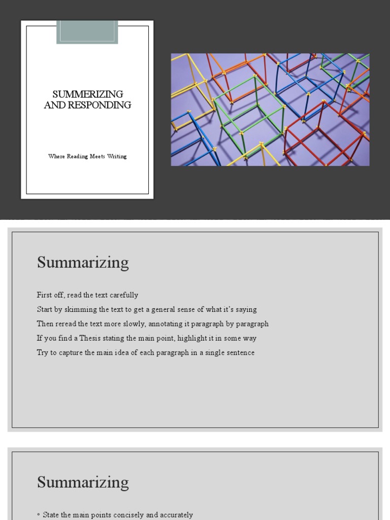 ENG113E NFG Ch. 3 Summerizing and Responding | PDF | Experience | Evidence