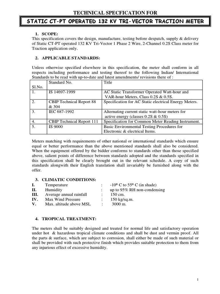 132 KV Static TVM Meter | PDF | Specification (Technical Standard) | Screw