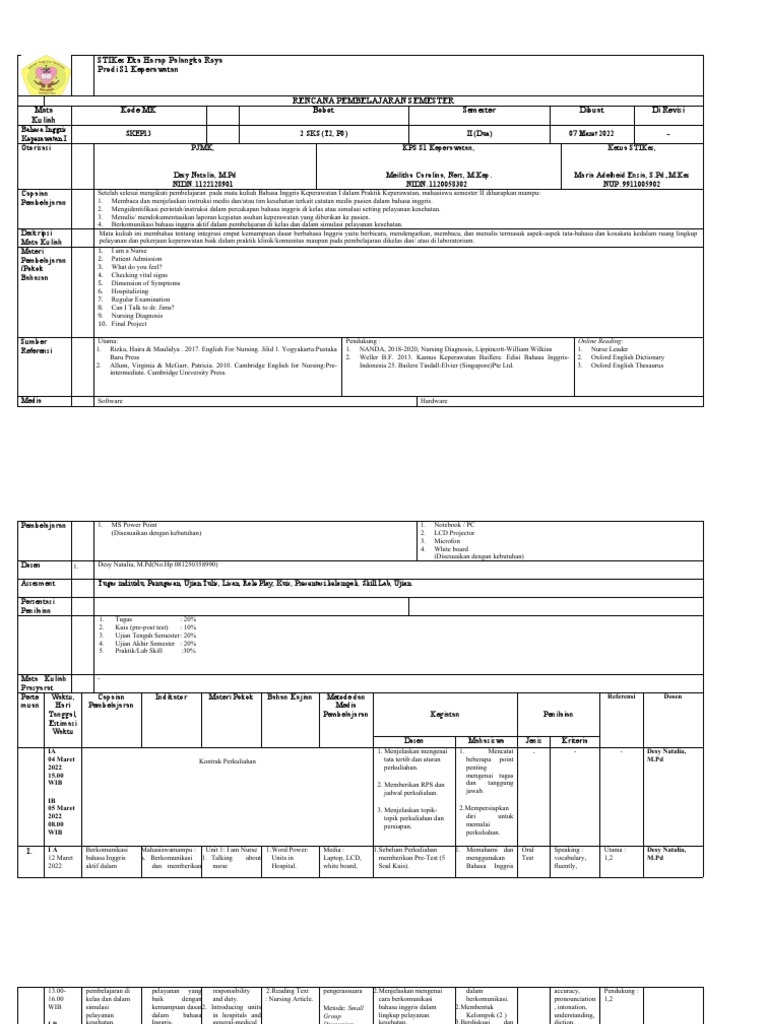 RPS B.ing Kep I (1A&1B) Terbaru 2022 | PDF