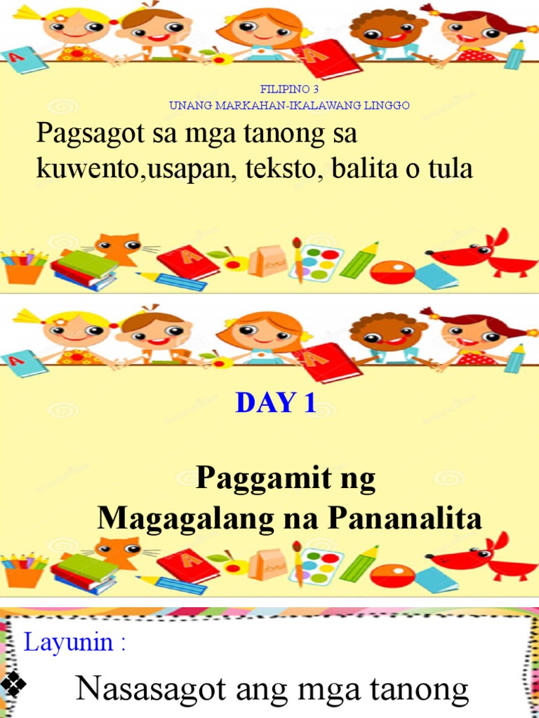 FIL3 - Q1 - Week 2-Day 1-3 | PDF