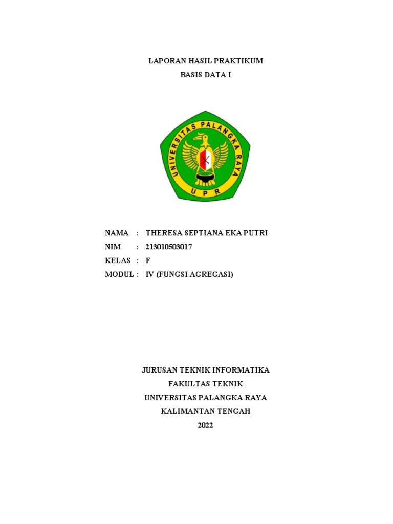 Laporan Hasil Praktikum Basis Data Modul 4: Fungsi Agregasi | PDF ...