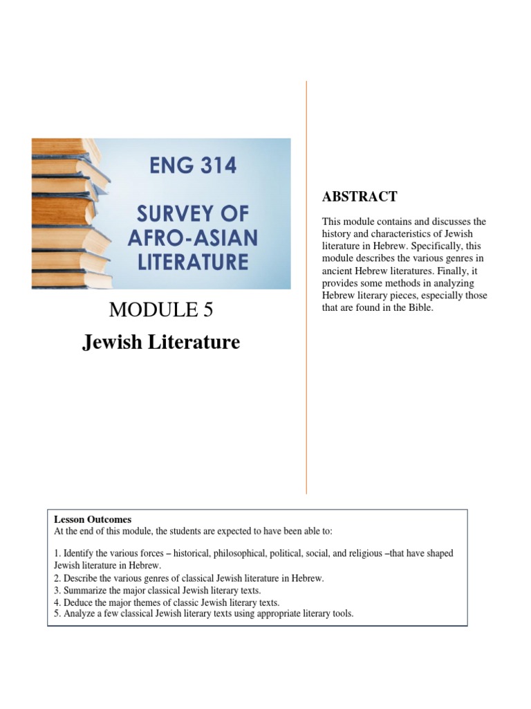 Characteristics of Hebrew Literature | PDF | Jews | Poetry