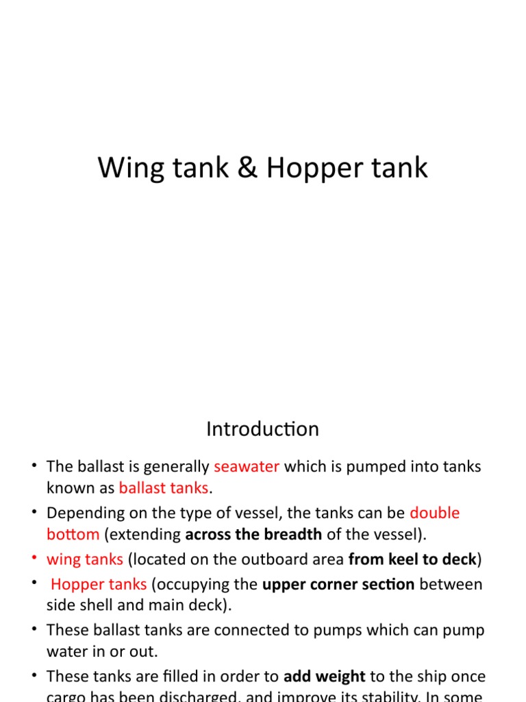 Wing Tank & Hopper Tank | PDF | Ships | Transport