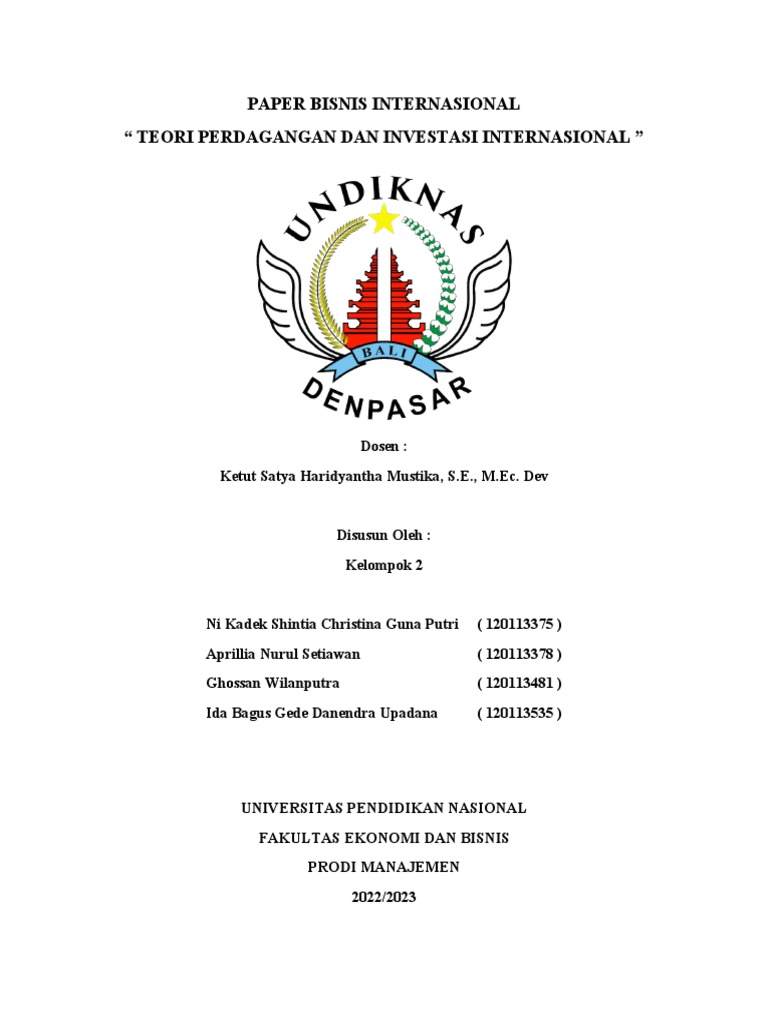 Paper Bisnis Internasional KLP 2 Revisi | PDF