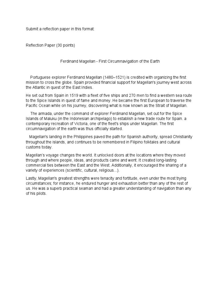 Reflection Paper (RPH) | PDF