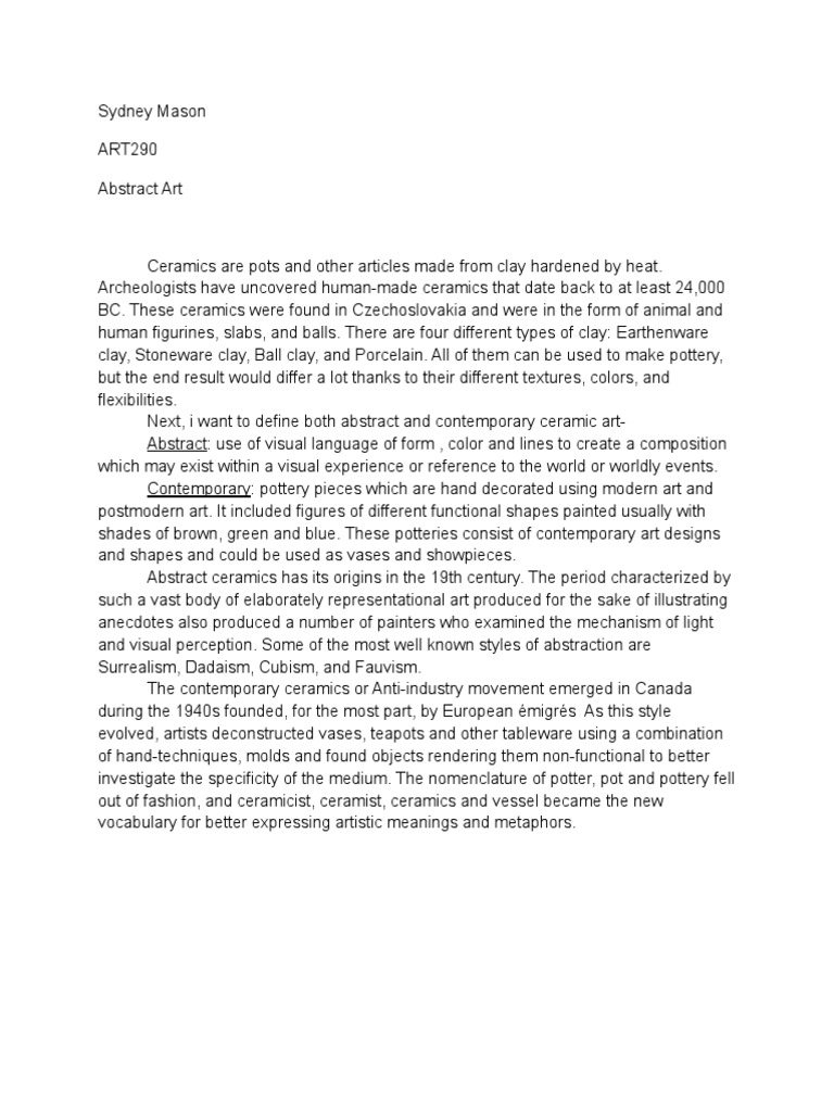 Art290 - Ceramics Research | PDF | Art