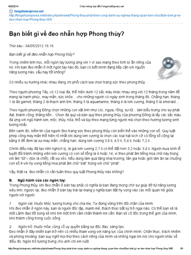 Đeo Nhan Hop Phong Thuy | PDF