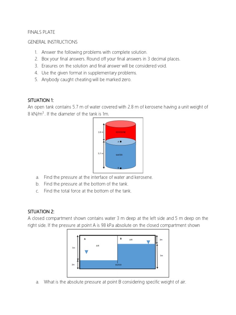 Finals Plate | PDF | Buoyancy | Pressure