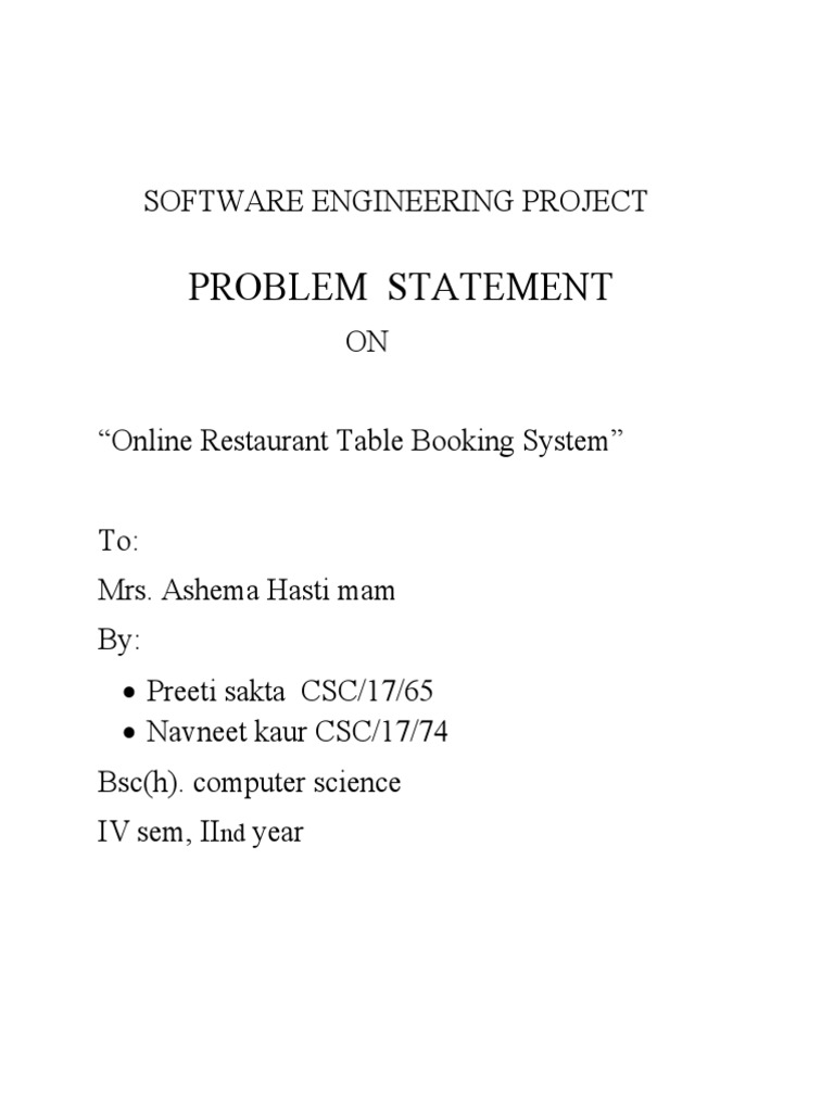 Group 18 Online Restaurant Table Booking System Navneet | PDF | Menu ...