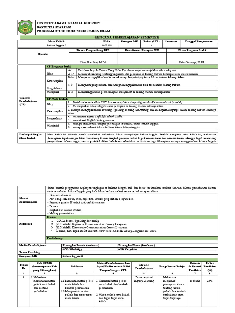RPS B.ing 1 Hki | PDF