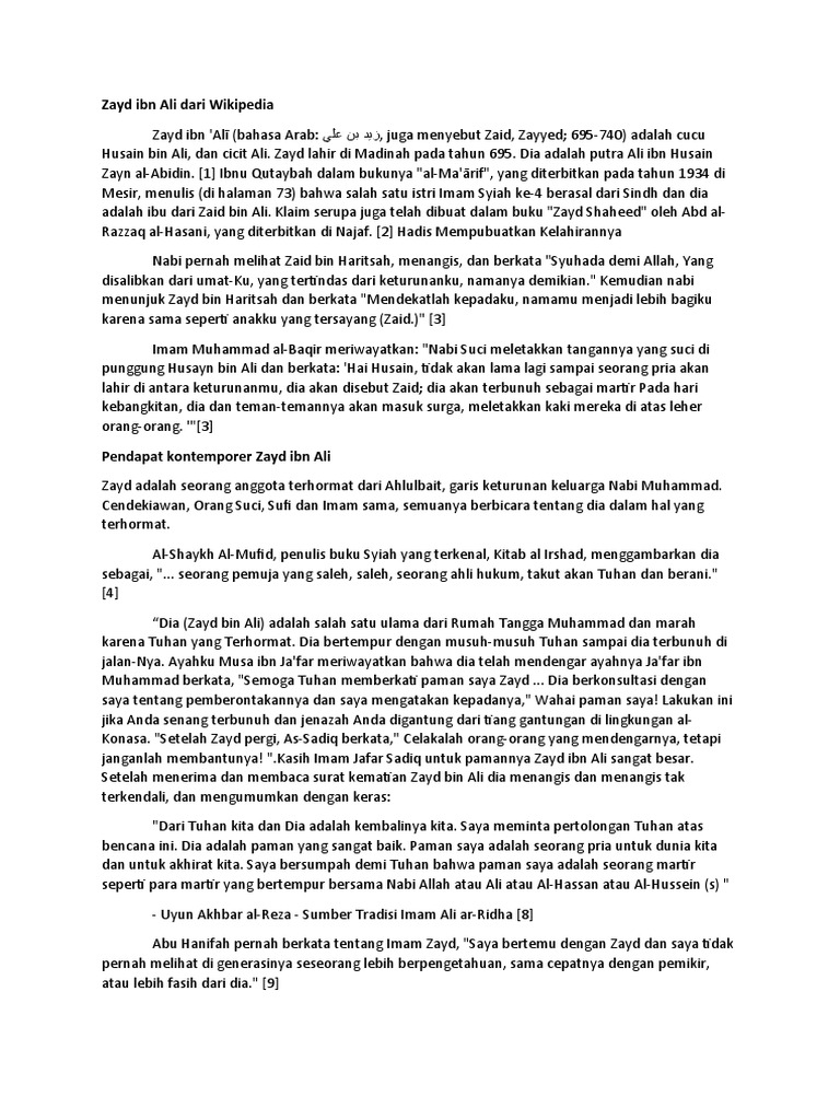 Zayd Ibnu Ali | PDF