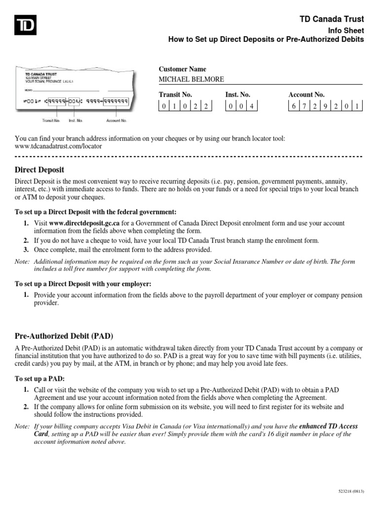 Direct Deposit | PDF | Debit Card | Cheque