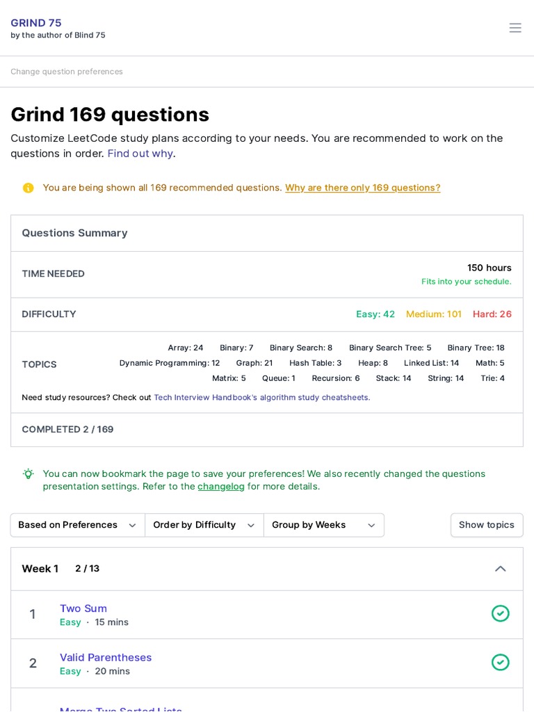 Grind 169 | PDF | Algorithms And Data Structures | Computer Data