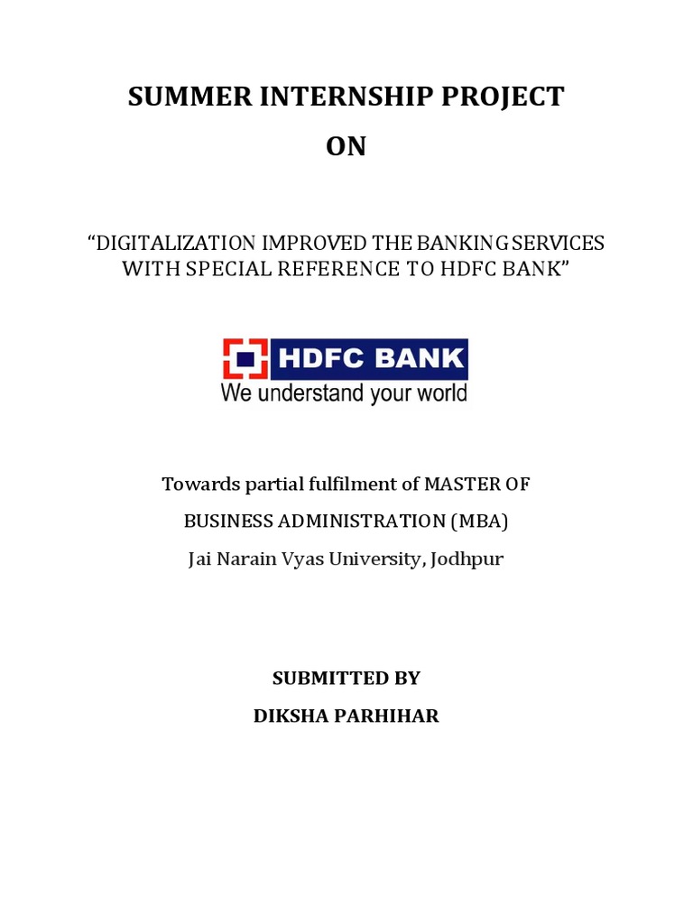 Summer Internship | PDF | Banks | Debit Card