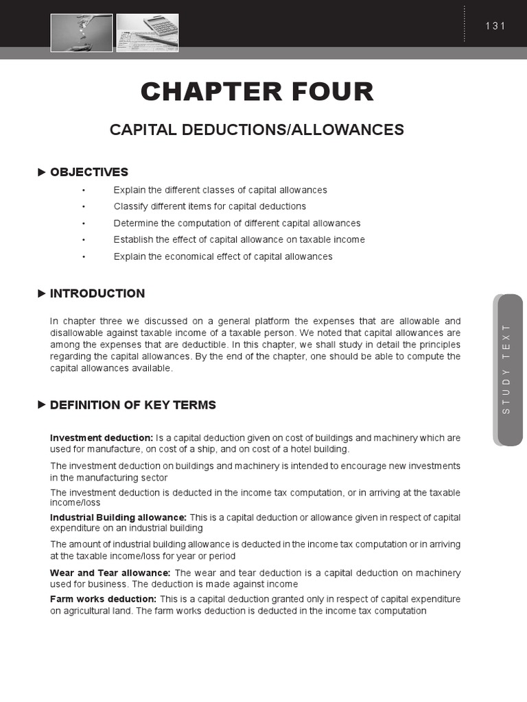 Capital Deductionsallowances | PDF | Tax Deduction | Expense