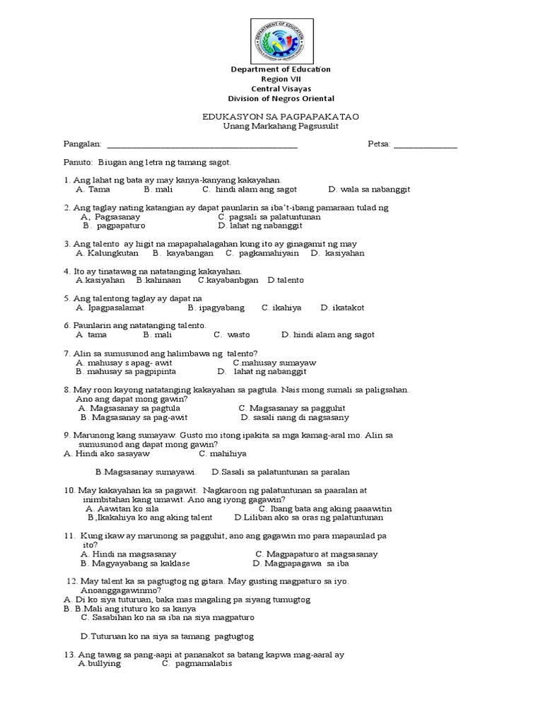 PT - Esp 2 - Q1 | PDF