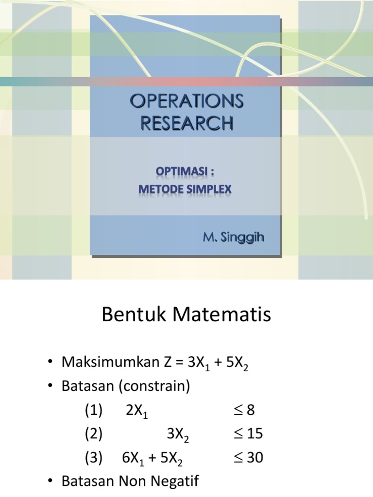 Metode Simpleks OP I | PDF