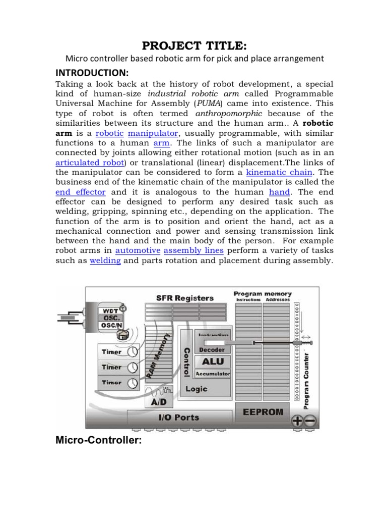 Project Title... | PDF | Microcontroller | Machines
