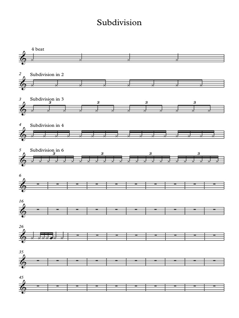 Rhythmic Subdivision - Full Score | PDF