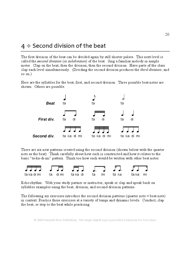Second Division of The Beat | PDF | Tempo | Rhythm