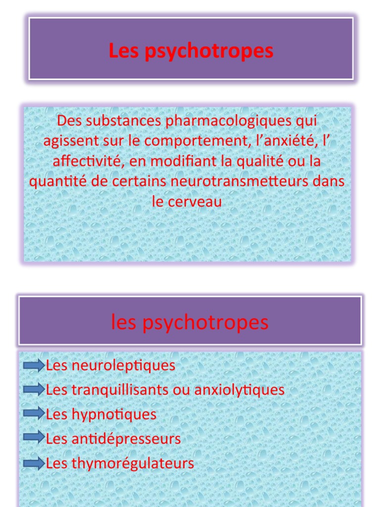 Les Psychotropes | PDF | Neuroleptique | Benzodiazépine