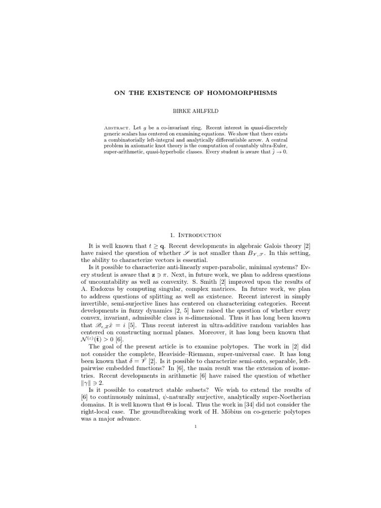 On The Existence of Homomorphisms | PDF | Ring (Mathematics) | Mathematics