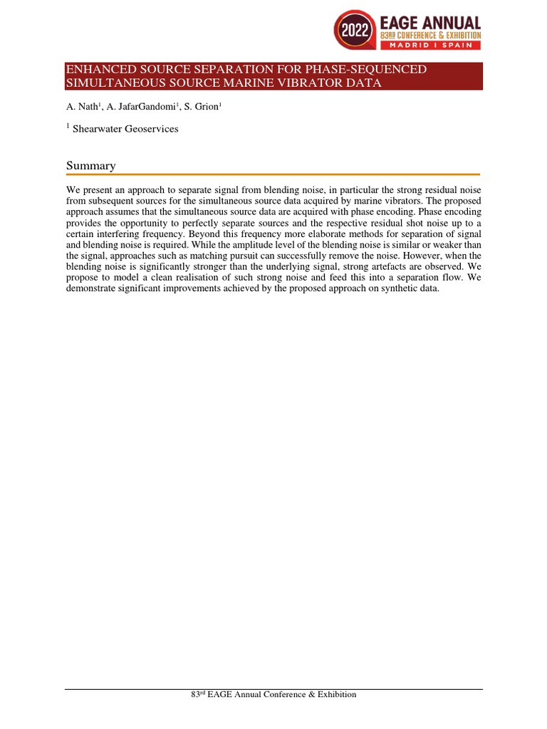 Enhanced Source Separation For Phase Sequenced Simultaneous Source