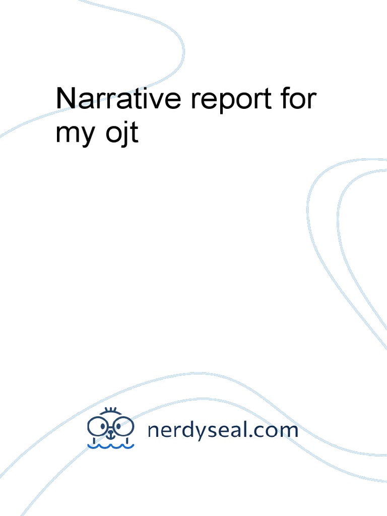 Narrative Report For My Ojt | PDF | Steak | Restaurants
