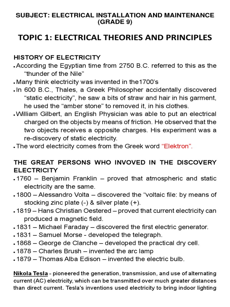 Topic 1 and Topic 2 | PDF | Electricity | Atoms