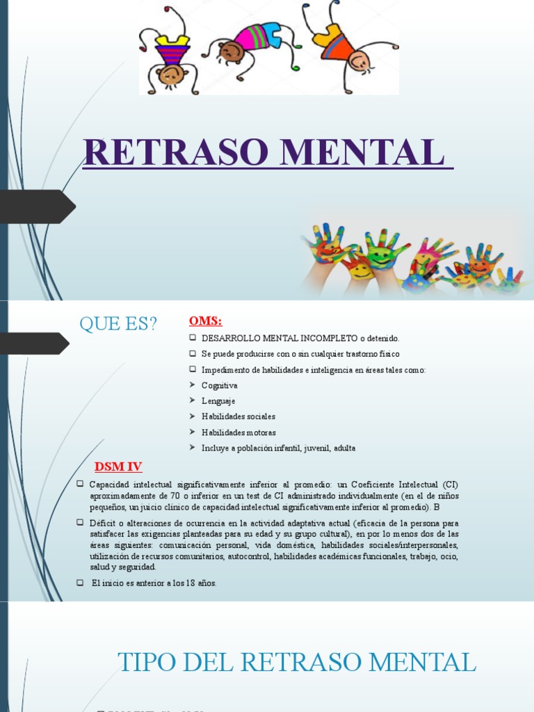 Retraso Mental: Definición y Tipos | PDF | Discapacidad intelectual ...