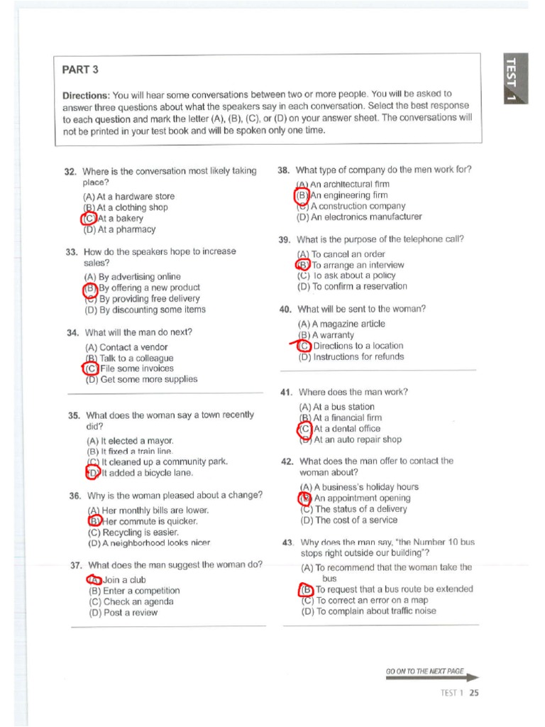 Part 3 Test 1 | PDF