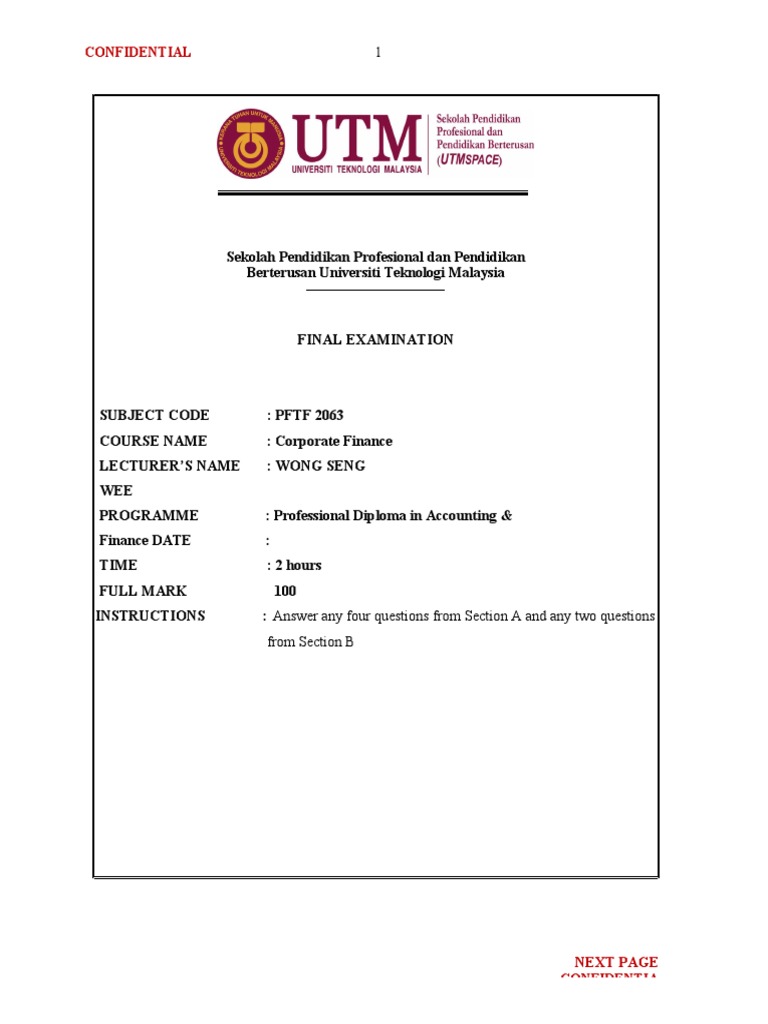 Corporate Finance-Final Exam | Download Free PDF | Preferred Stock ... Corporate Finance-Final Exam | Download Free PDF | Preferred Stock ...