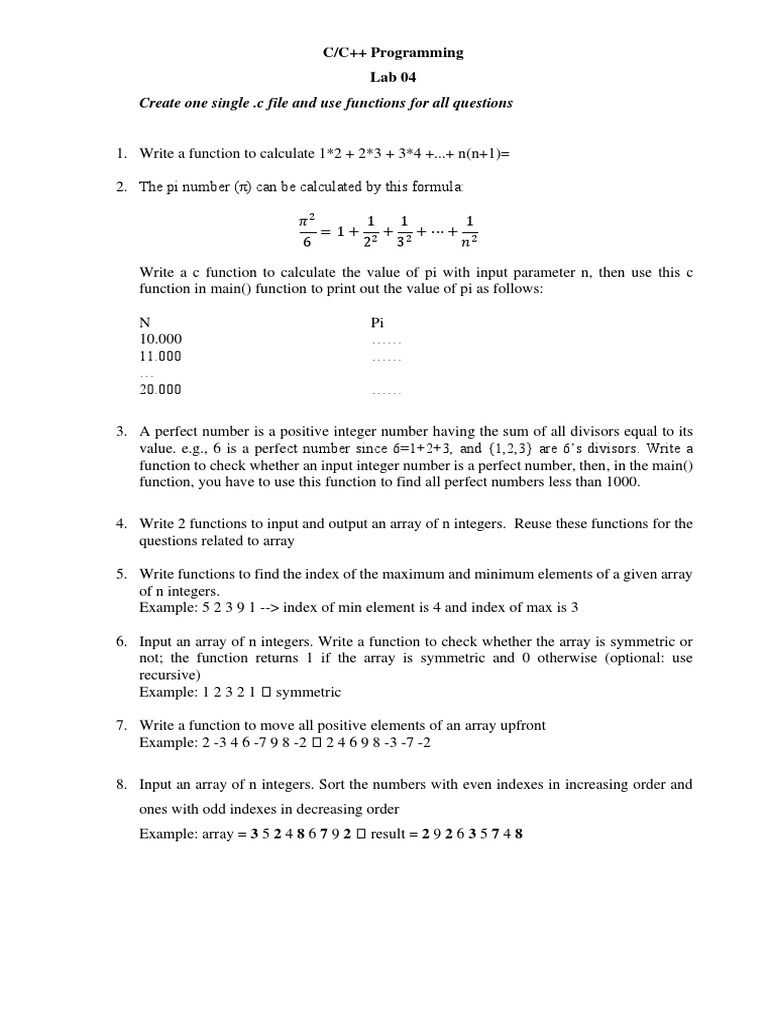 C Lab04 | PDF | Teaching Methods & Materials