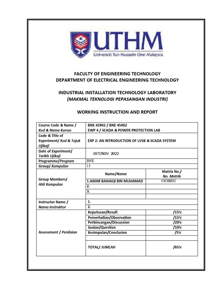 Bne 42902 45002 Exp 2 LVSB & Scada System | PDF | Scada | Programmable ...