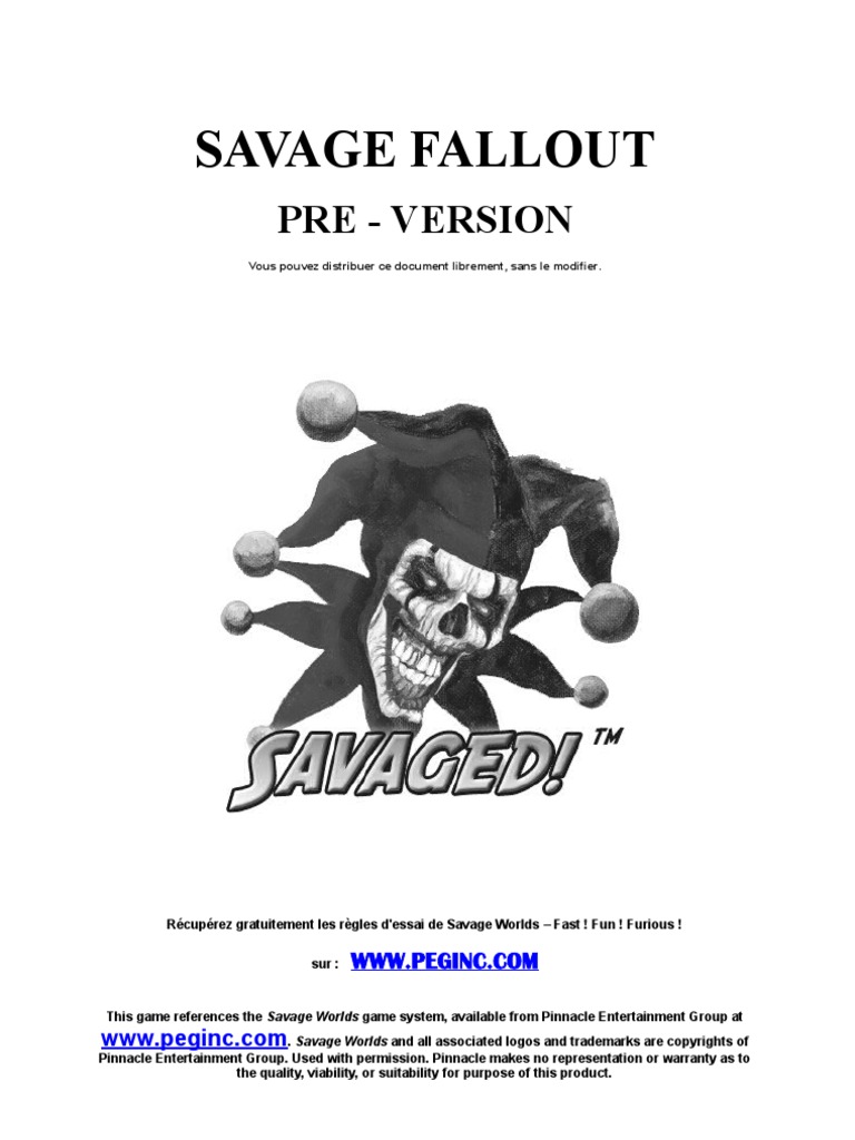 Fallout Savage Worlds | PDF | Médicaments | Munitions