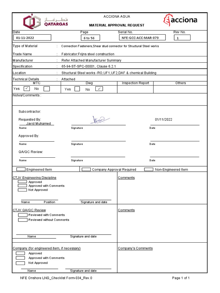 Material Approval for Engineers | PDF | Real Estate | Economic Sectors