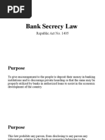 Law On Bank Secrecy (Ra 1405) | PDF | Banks | Deposit Account