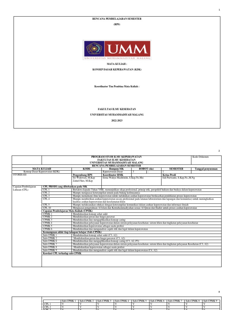 RPS KDK 2022-2023 (D, E, Dan F) | PDF
