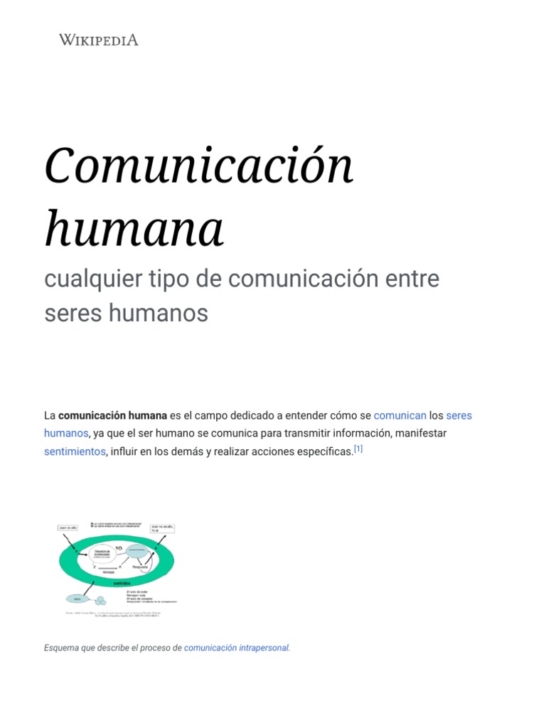 Comunicación Humana - Wikipedia, La Enciclopedia Libre | PDF | Ciencia ...