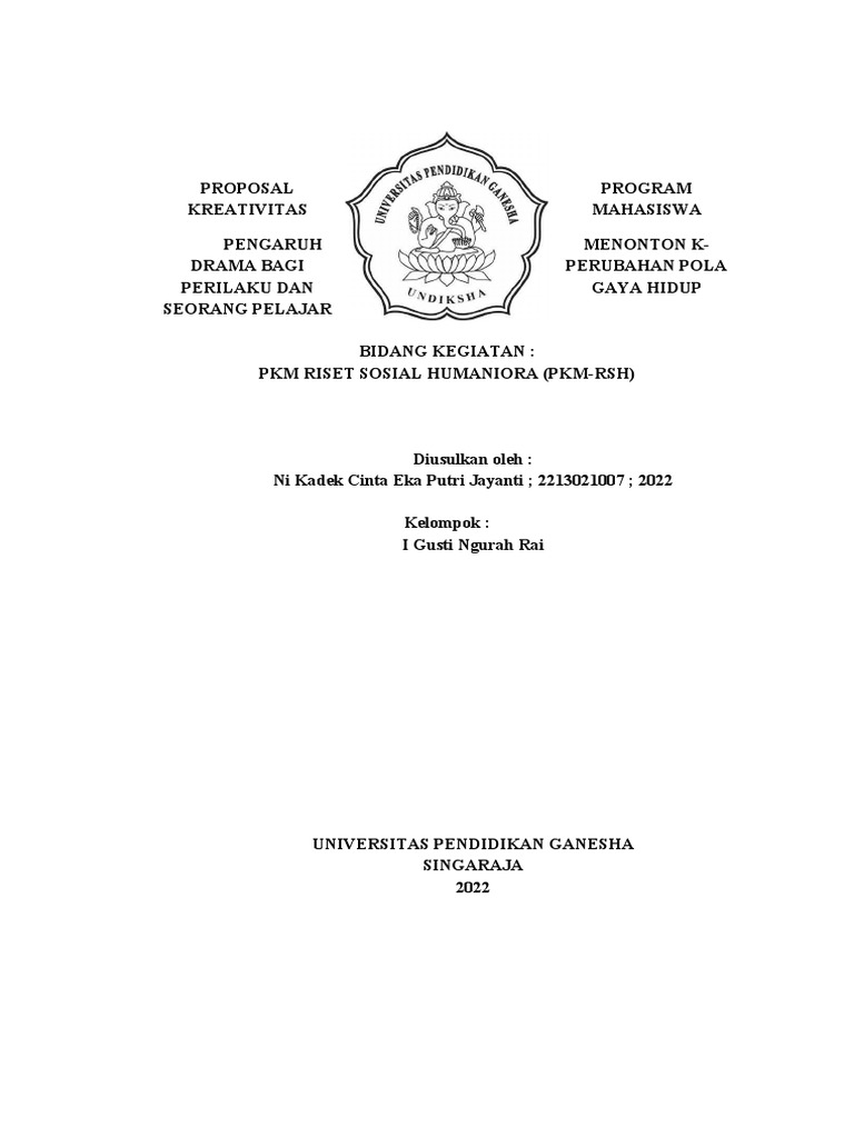 I Gusti Ngurah Rai - 051 - Ni Kadek Cinta Eka Putri Jayanti - Pengaruh Menonton K-Dramaa Newww | PDF