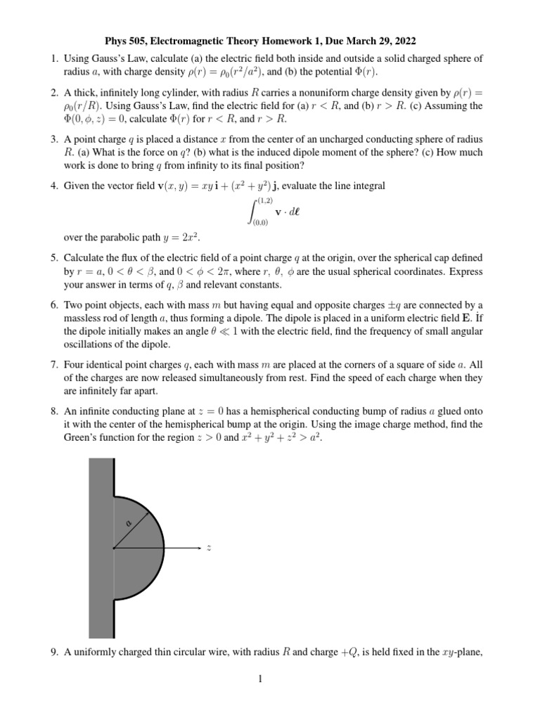 HW 1 | PDF | Physics | Electricity