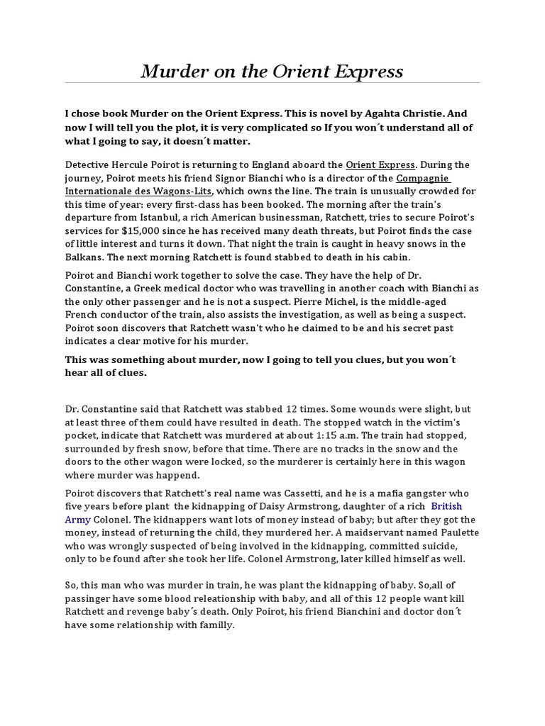 Murder On The Orient Express | PDF