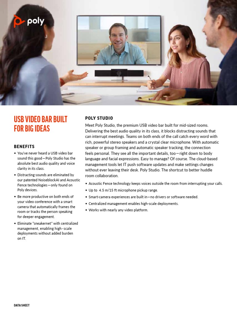 Poly Studio Data Sheet | Download Free PDF | Usb | Bluetooth
