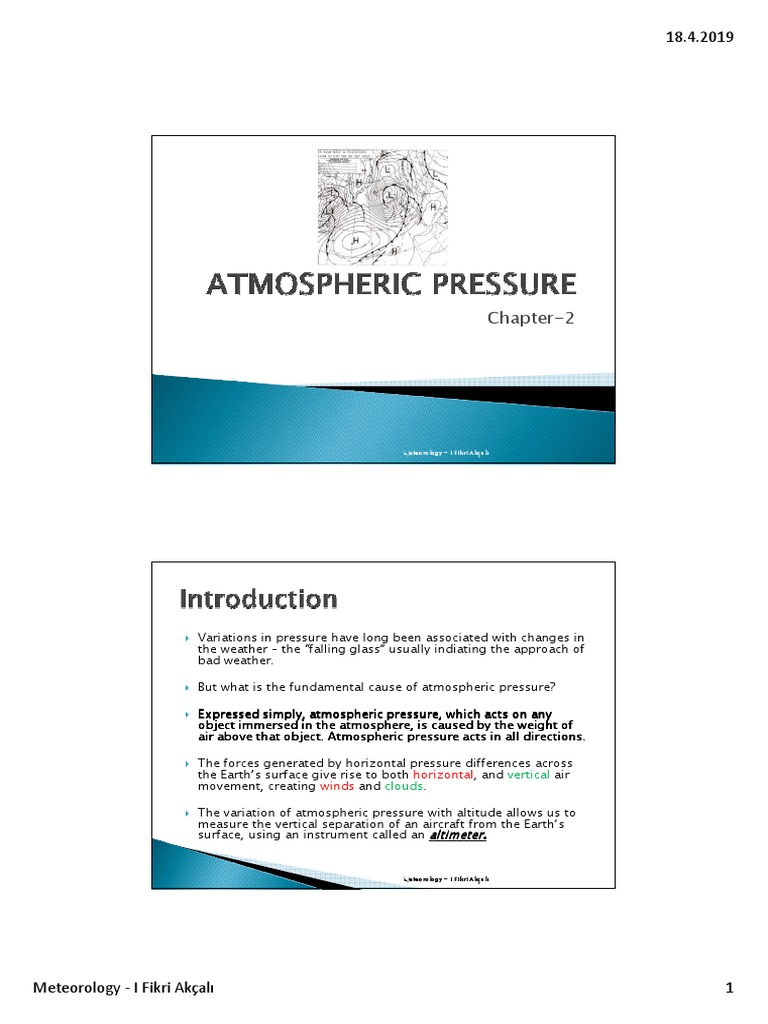 Chapter 2 ATMOSPHERIC PRESSURE | PDF | Atmospheric Pressure ...