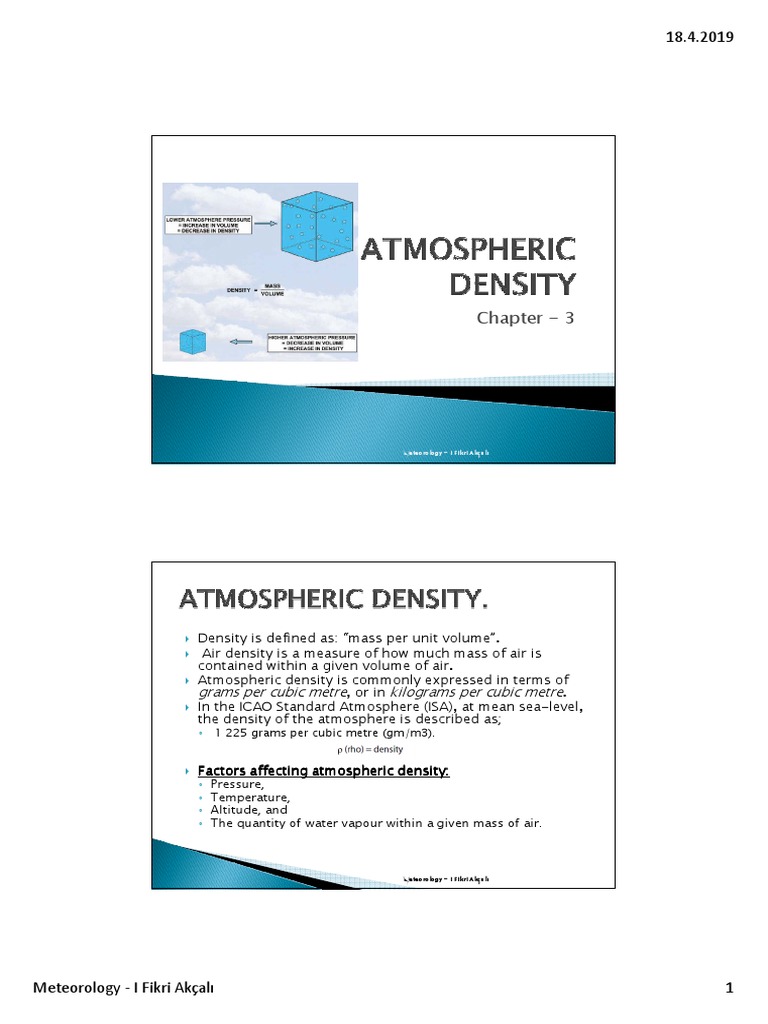 Air Density Factors in Meteorology | PDF | Atmosphere Of Earth | Altitude