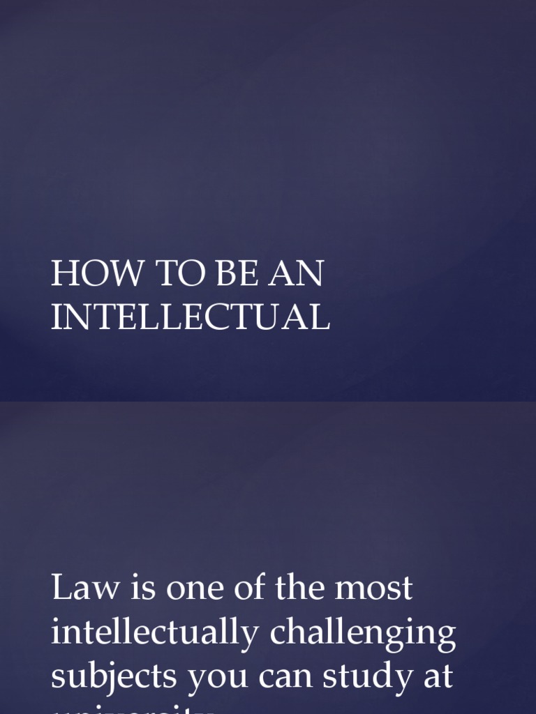 How To Be An Intellectual | PDF | Test (Assessment) | Books