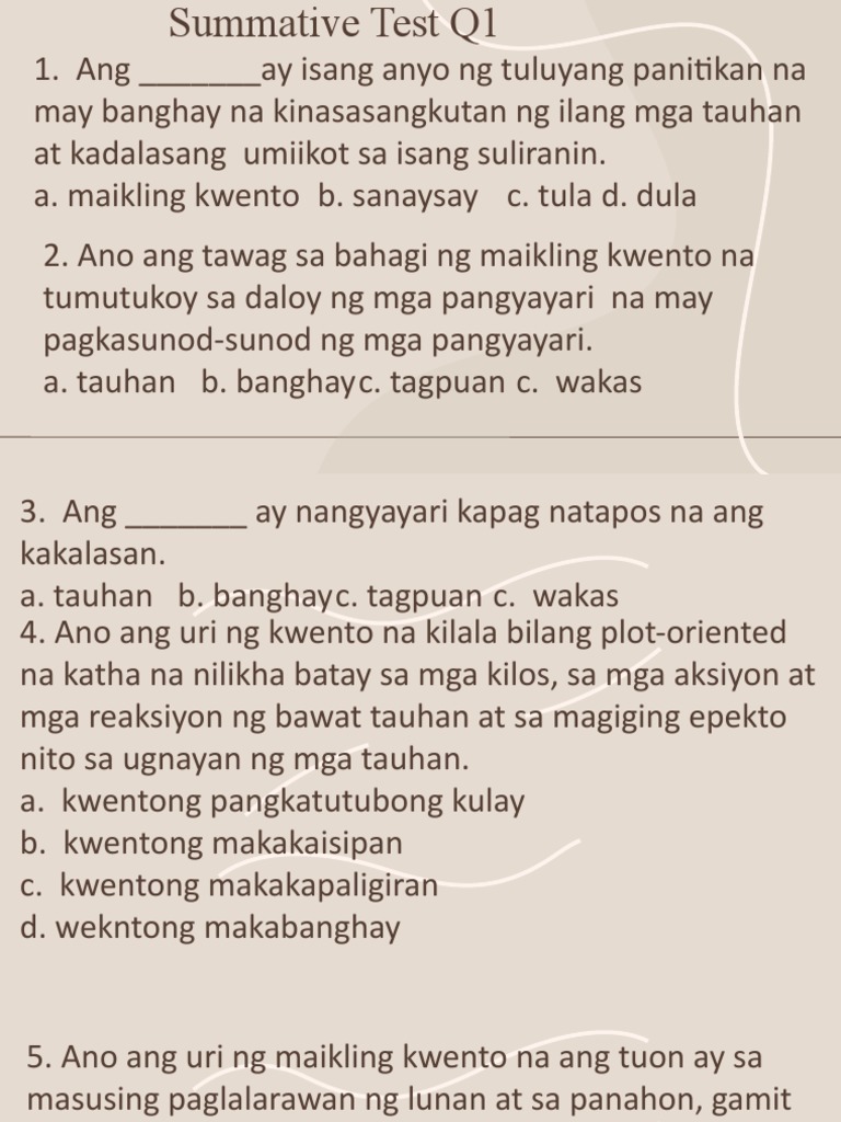 Summative Test Q1 | PDF