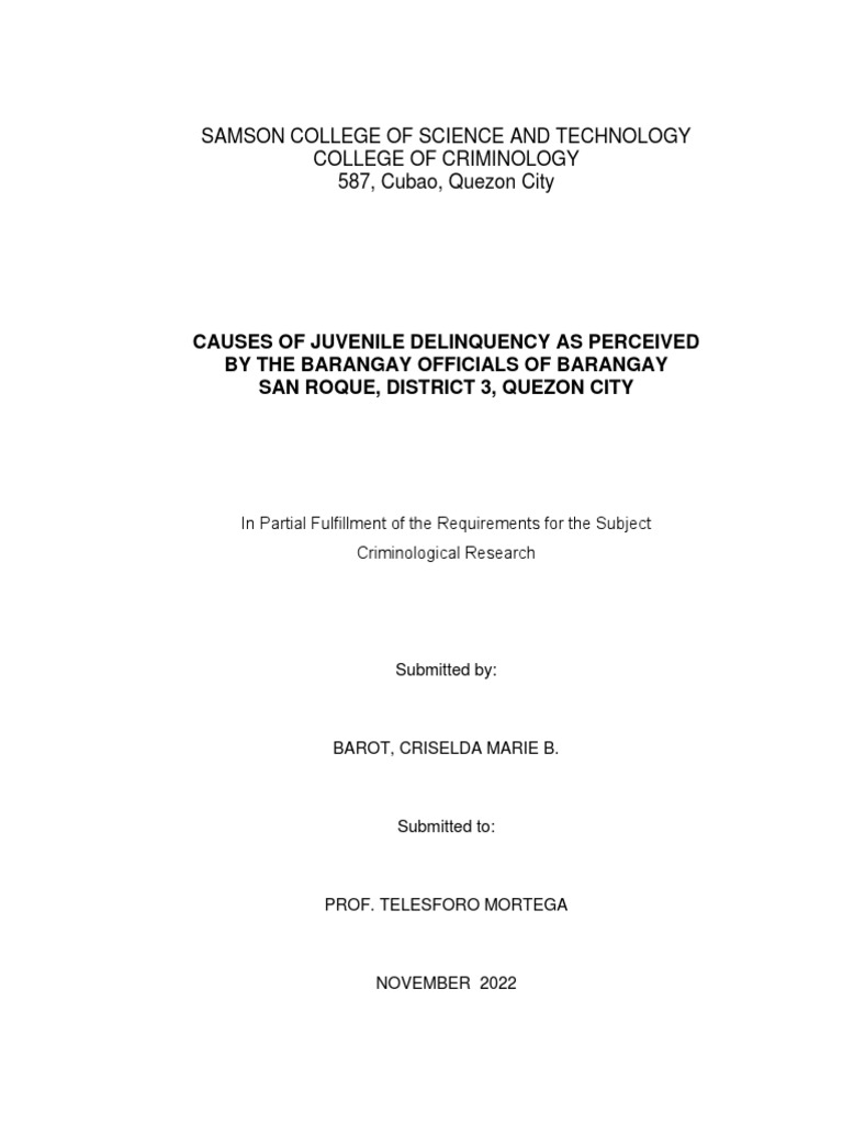CAUSES OF JUVENILE DELINQUENCY AutoRecovered | PDF | Juvenile ... CAUSES OF JUVENILE DELINQUENCY AutoRecovered | PDF | Juvenile ...