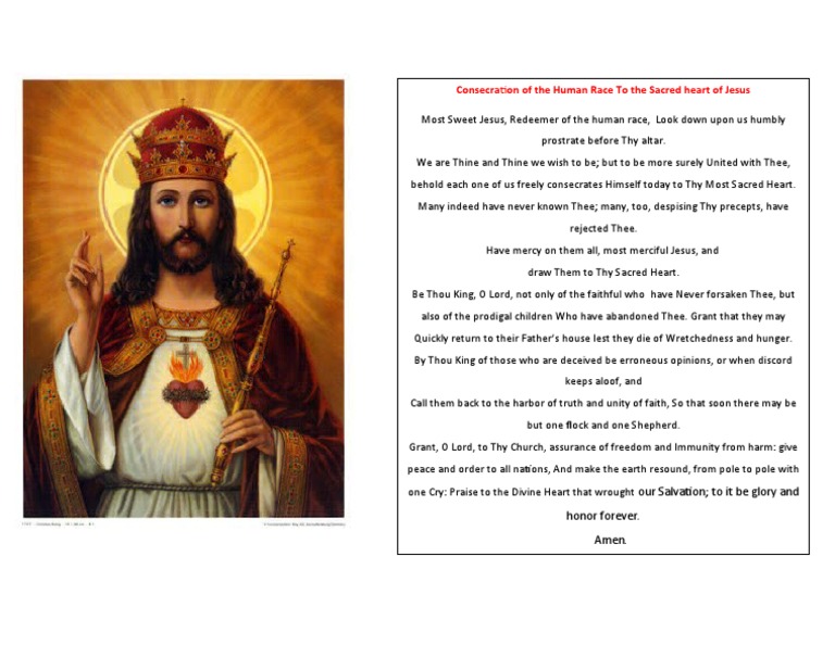 Consecration of The Human Race To The Sacred Heart of Jesus PDF | PDF